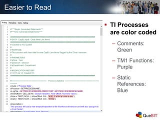 Introduction to TM1 TurboIntegrator Debugger Webinar - Quebit Consulting | PPT