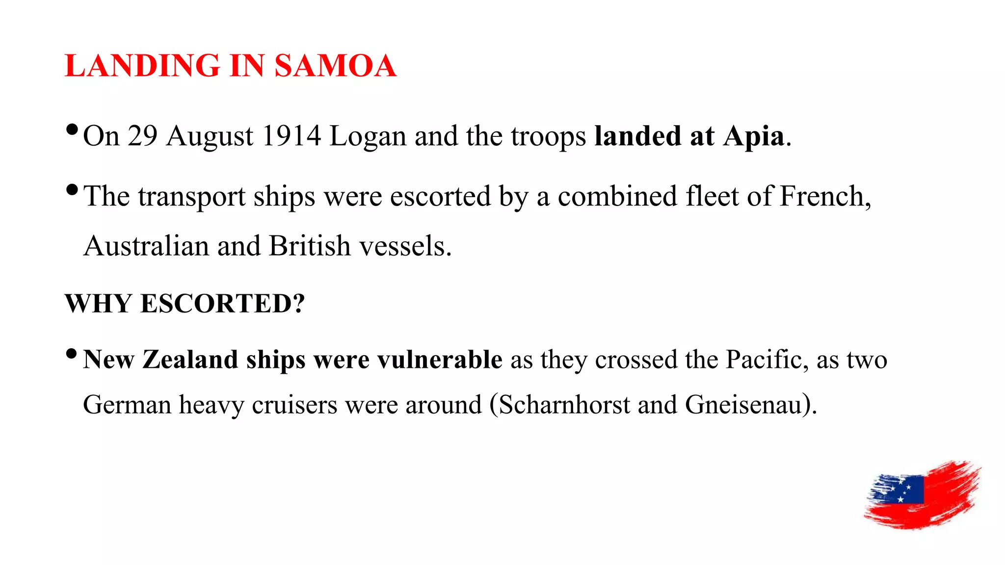 THE SAMOAN MAU MOVEMENT: NEW ZEALAND INVASION OF SAMOA | PPT