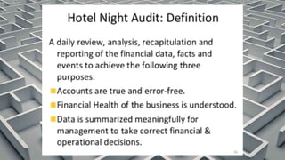 09. Basic Hotel's Night Audit Process by Dino Leonandri | PPTX