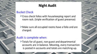 09. Basic Hotel's Night Audit Process by Dino Leonandri | PPTX