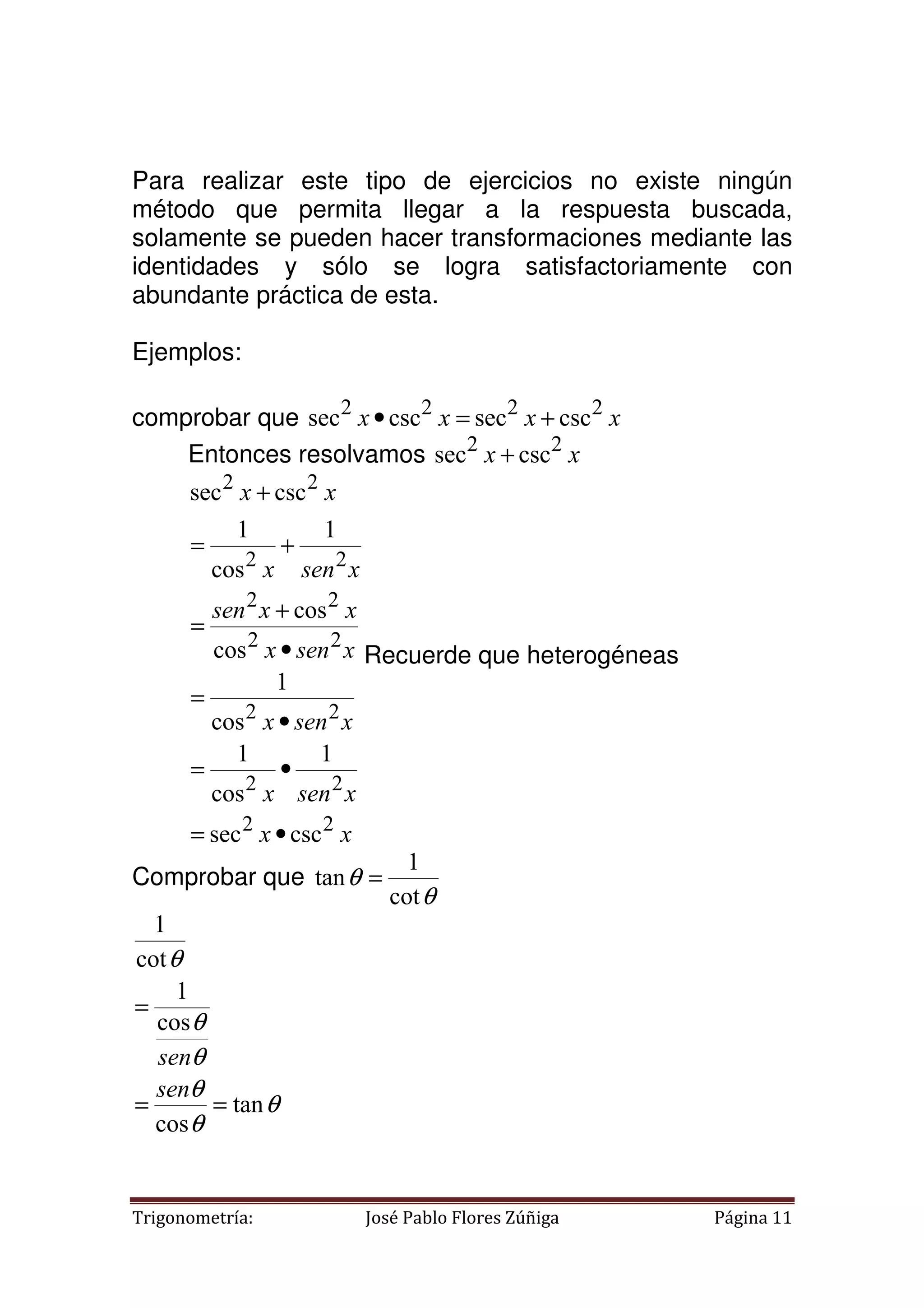 09. Manual de teoría. Trigonometría Matemática Bachillerato autor José ...