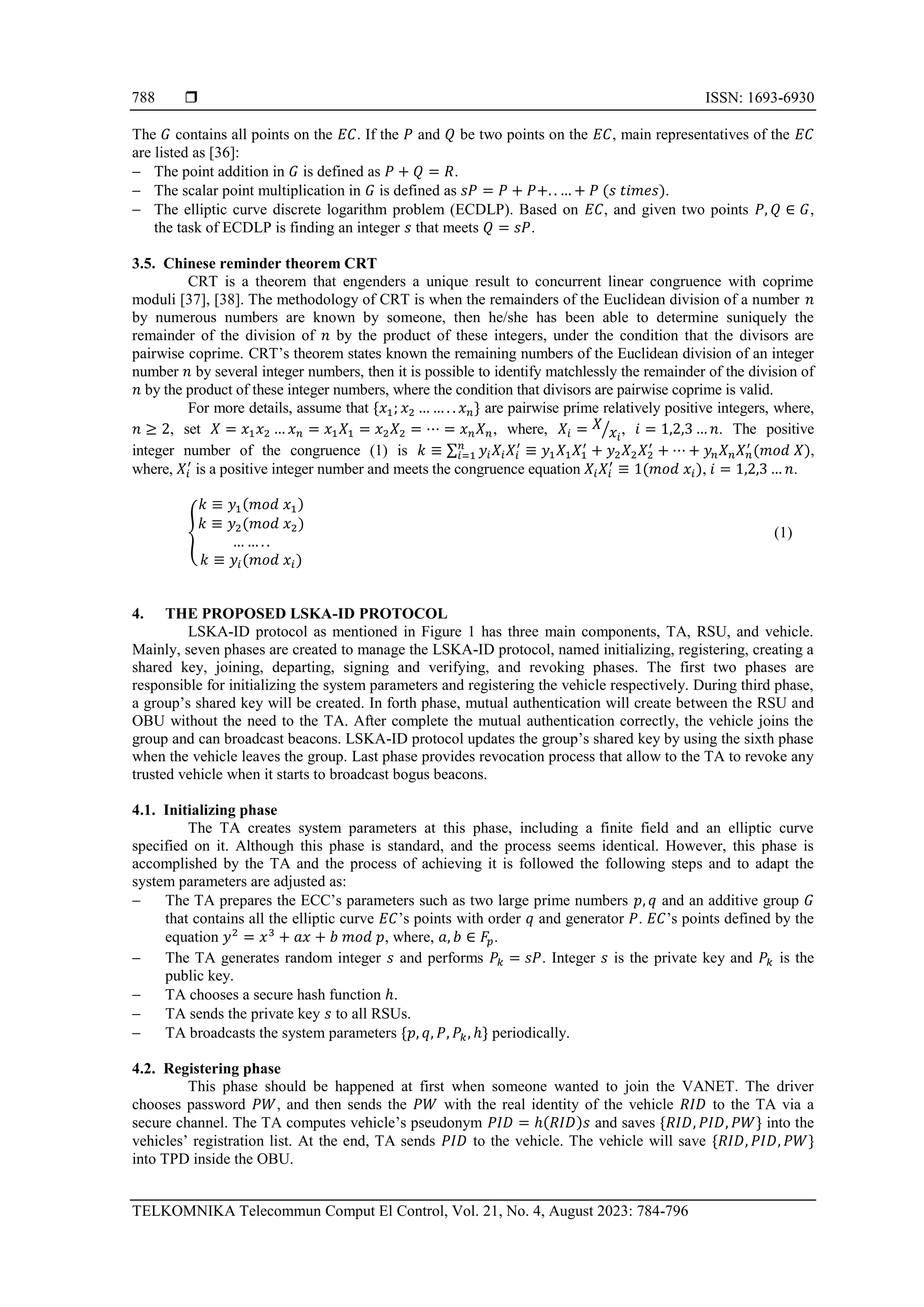 LSKA-ID: A lightweight security and key agreement protocol based on an ...