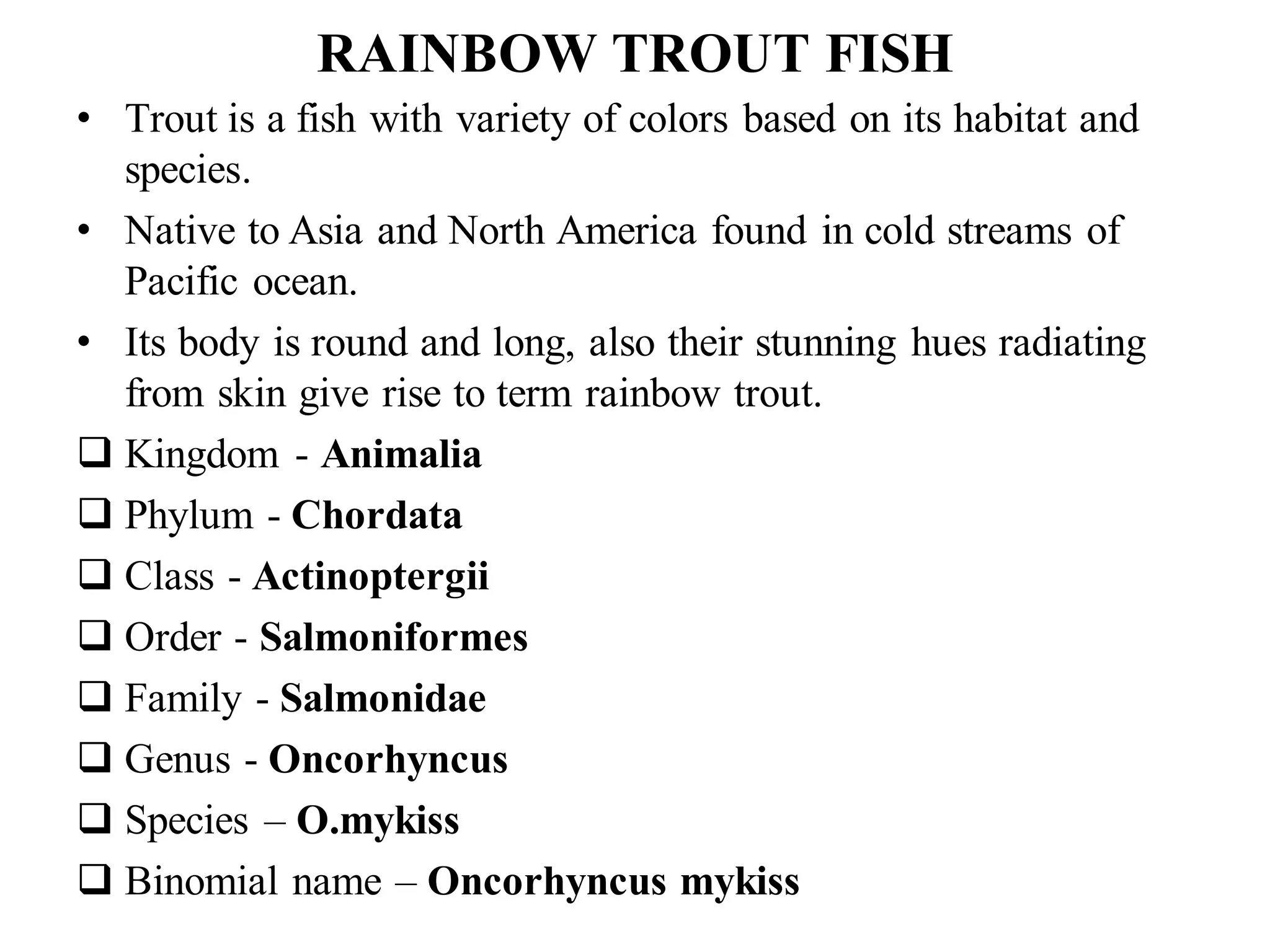 Rainbow Trout: Introduction and Importance | PDF