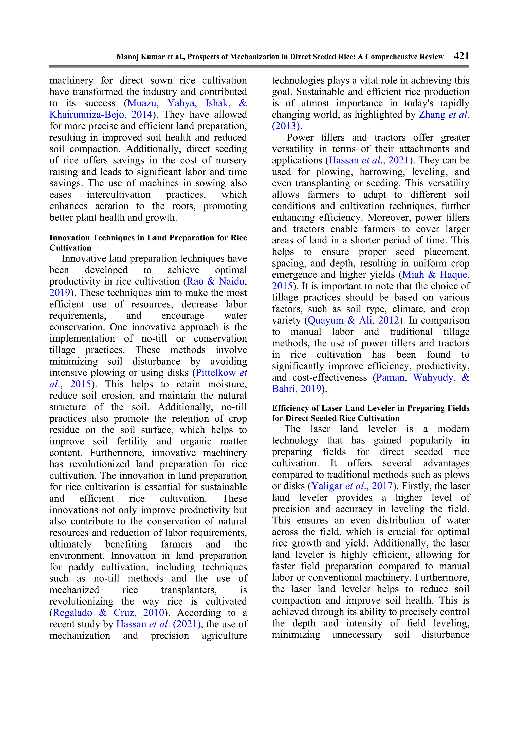 Prospects of Mechanization in Direct Seeded Rice: A Comprehensive ...