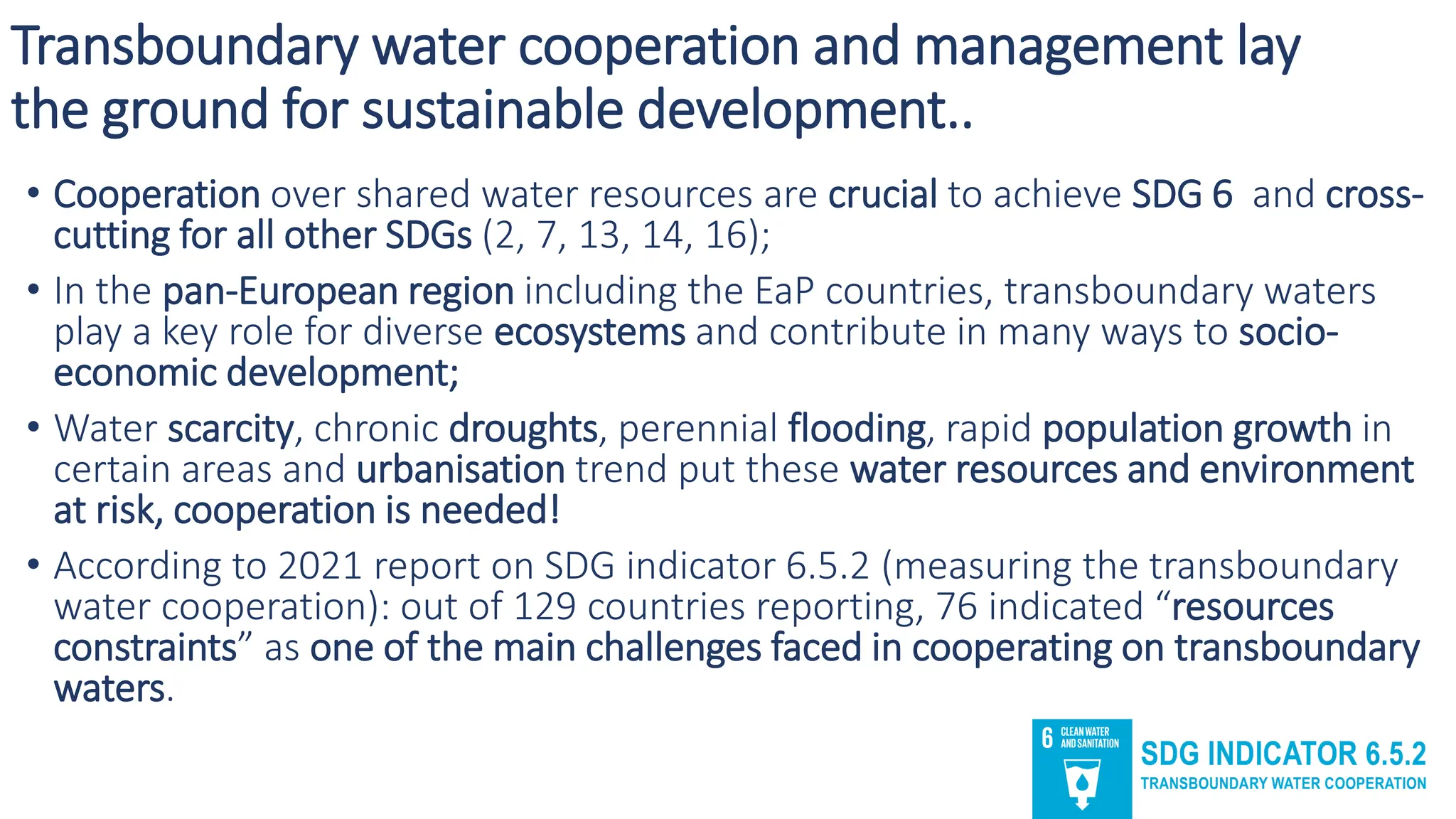 UNECE and the Water Convention: Session 5 Financing River Basin ...