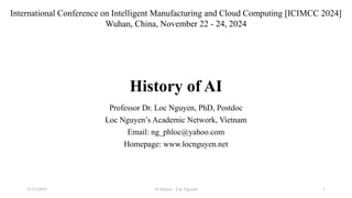 History of AI - ICIMCC 2024 - Wuhan China | PPT