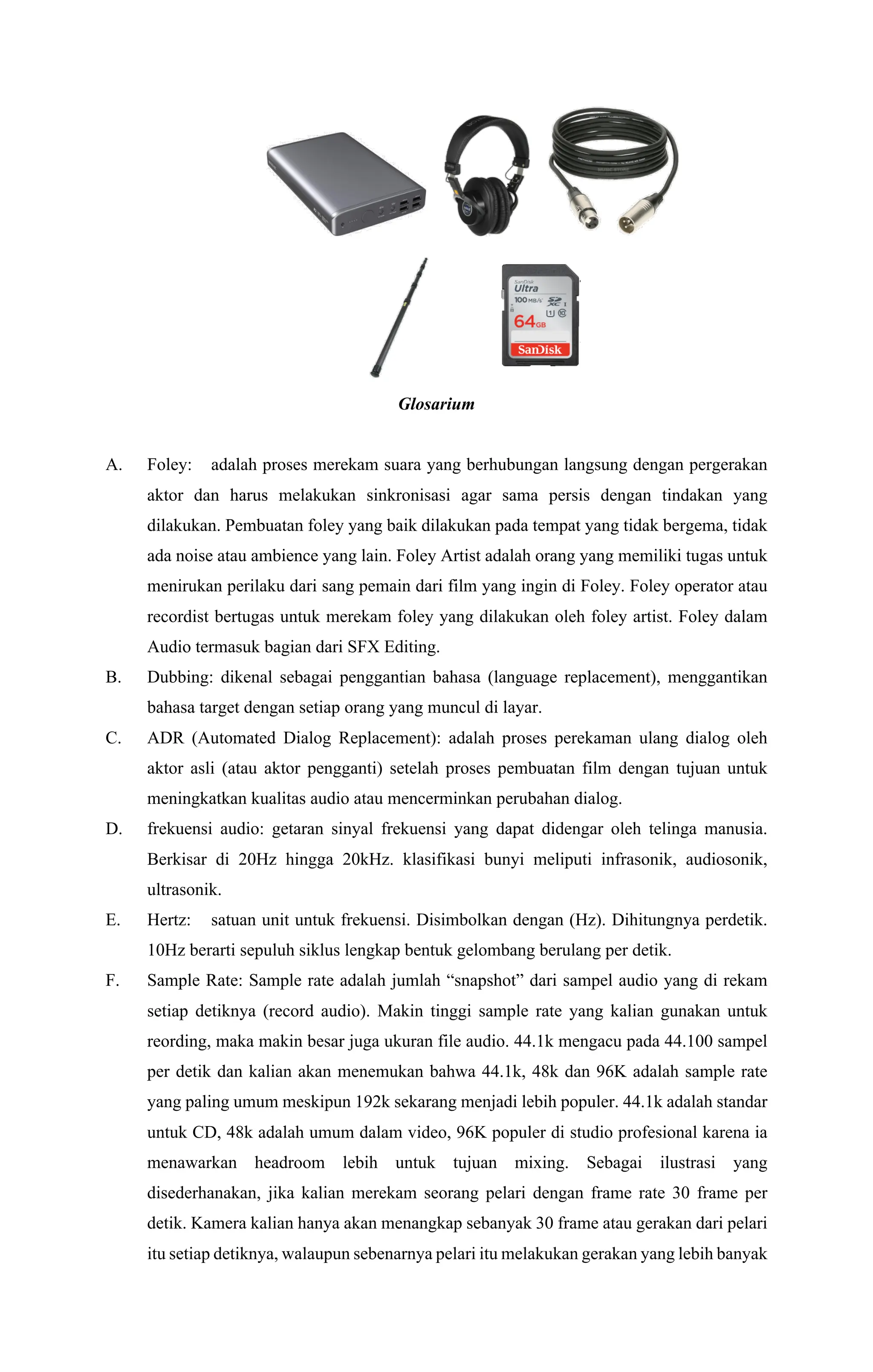 Bahan Ajar Modul Audio Kelas Sinematografi | PDF