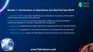 Telco Cloud With Open Stack And Open Shift by TelcoLearn | PPT
