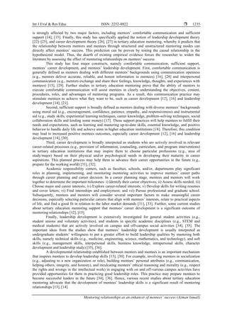 Mentoring relationships as an enhancer of mentees’ success | PDF