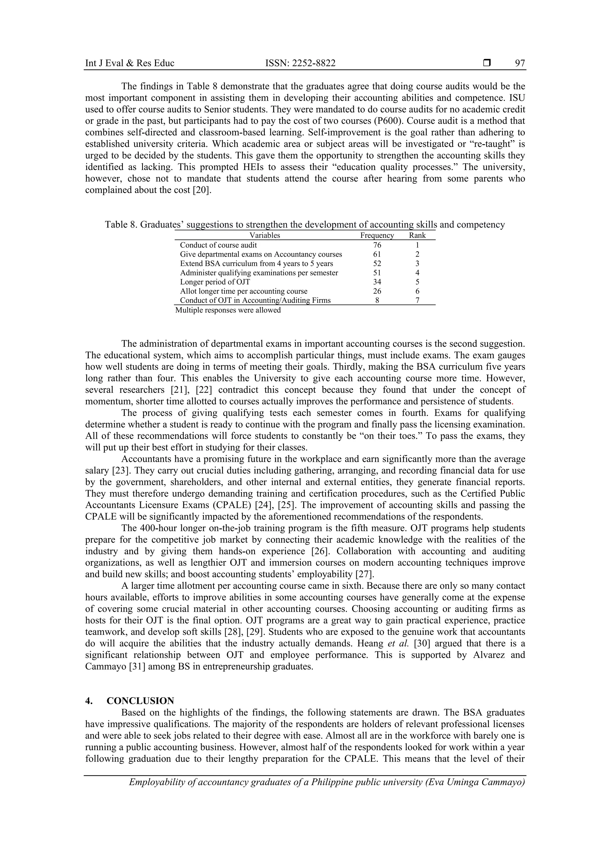 Employability of accountancy graduates of a Philippine public ...