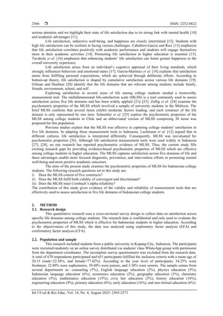 Psychometric properties of multidimensional life-satisfaction scale on ...