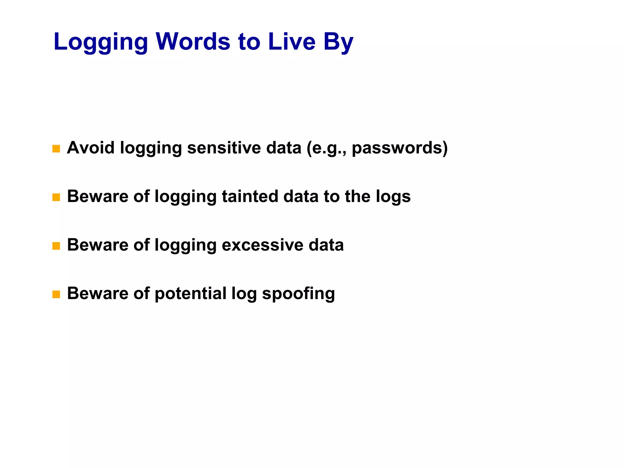 09 application security fundamentals - part 2 - security mechanisms - logging | PPTX ...