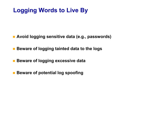 09 application security fundamentals - part 2 - security mechanisms - logging
