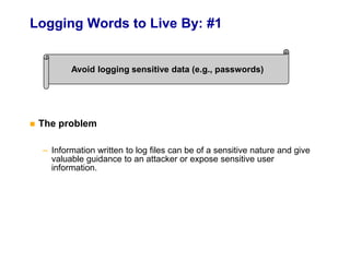 09 application security fundamentals - part 2 - security mechanisms - logging