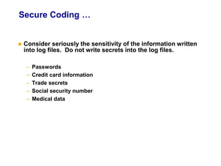 09 application security fundamentals - part 2 - security mechanisms - logging