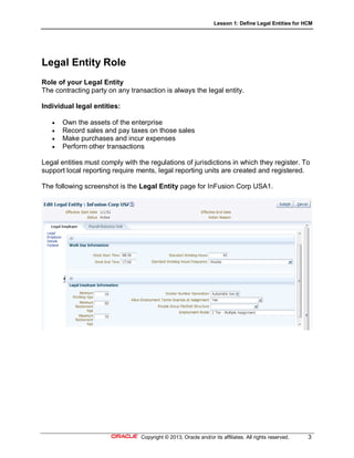 09 define legal entities for hcm | PDF