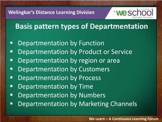 Departmentation - Management Principles | PPTX