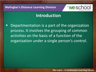 Departmentation - Management Principles | PPTX