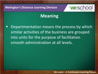 Departmentation - Management Principles | PPTX