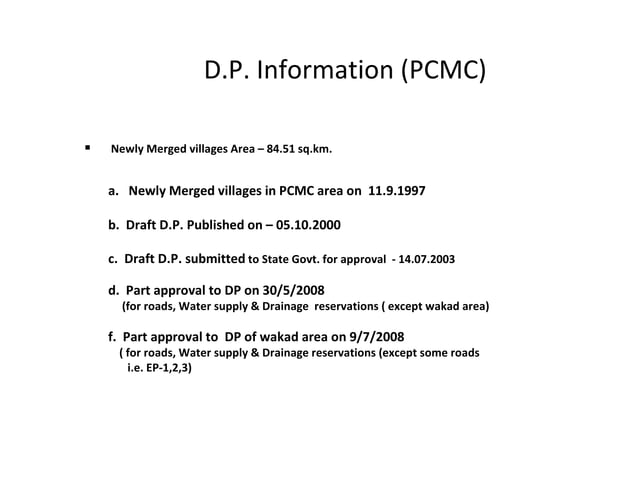 09. Development Plan For Pcmc | PPT | Real Estate