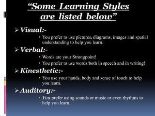 Learning Style | PPTX | Education