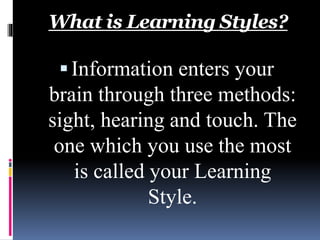 Learning Style | PPTX | Education