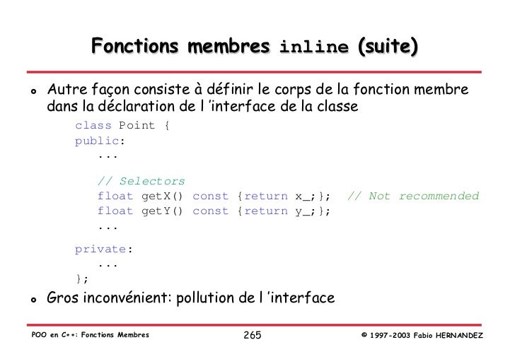 Partie 9 Fonctions Membres — Programmation Orientée Objet En C