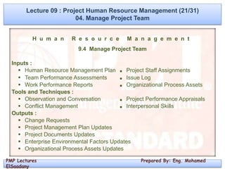 PMP Preparation - 09 Human Resource Management | PPT