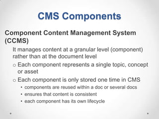 09.m3 cms cms-components | PPTX | Web Development | Internet
