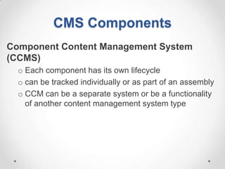 09.m3 cms cms-components | PPTX | Web Development | Internet