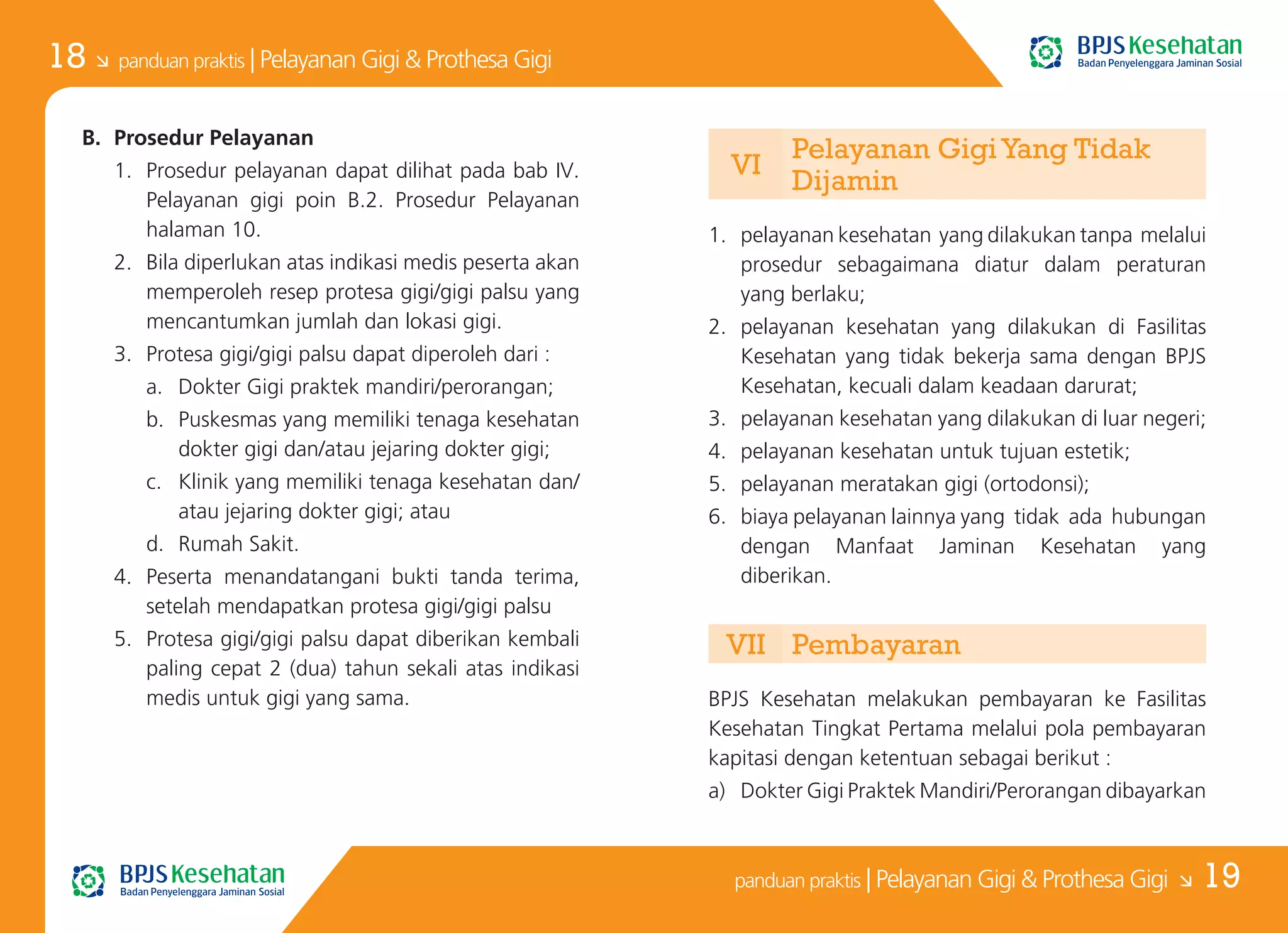 Buku Panduan Praktis BPJS Kesehatan - Pelayanan Gigi & Prothesa Gigi | PDF
