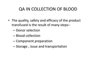 quality control in blood banking | PPTX