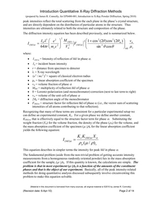 Introduction Quantitative X-Ray Diffraction Methods | PDF