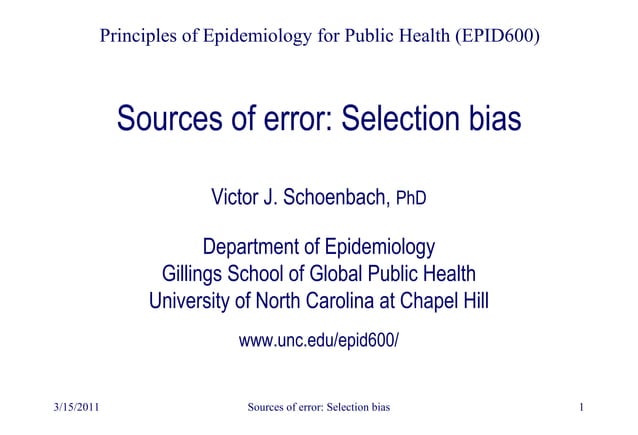 09 selection bias | PPT | Diseases and Conditions | Medical Health