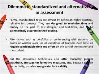 Beyond tests alternatives in assessment | PPT