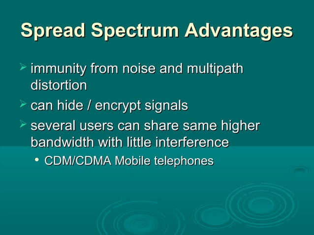 spread spectrum | PPT | Digital Audio | Computer Software and Applications