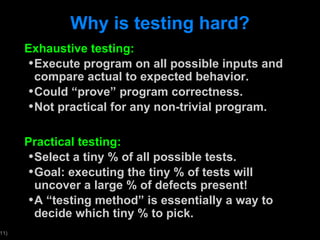 A beginners guide to testing | PPT