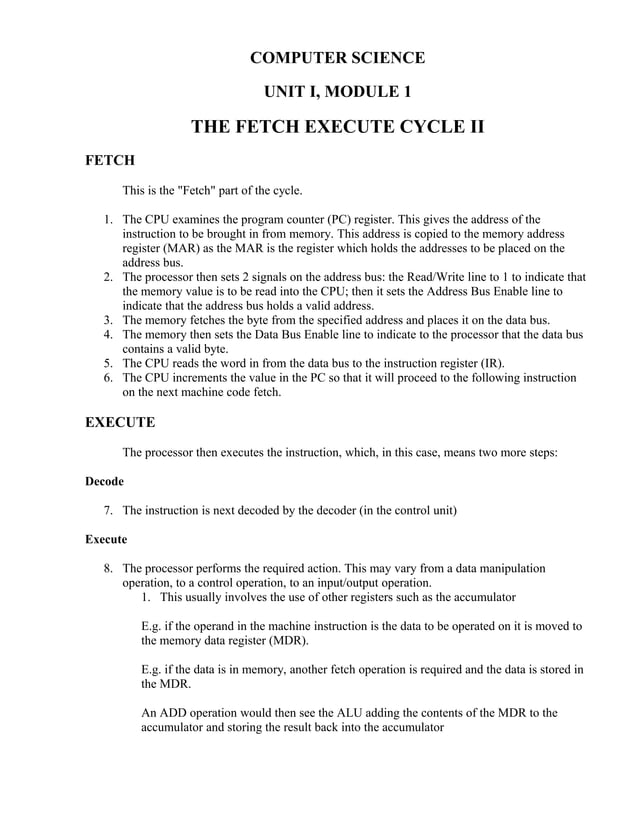 09 the fetch-execute cycle ii | PDF