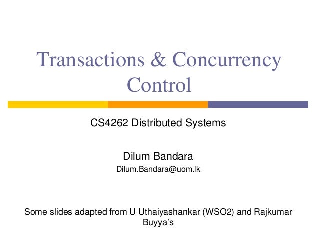 Transactions And Concurrency Control