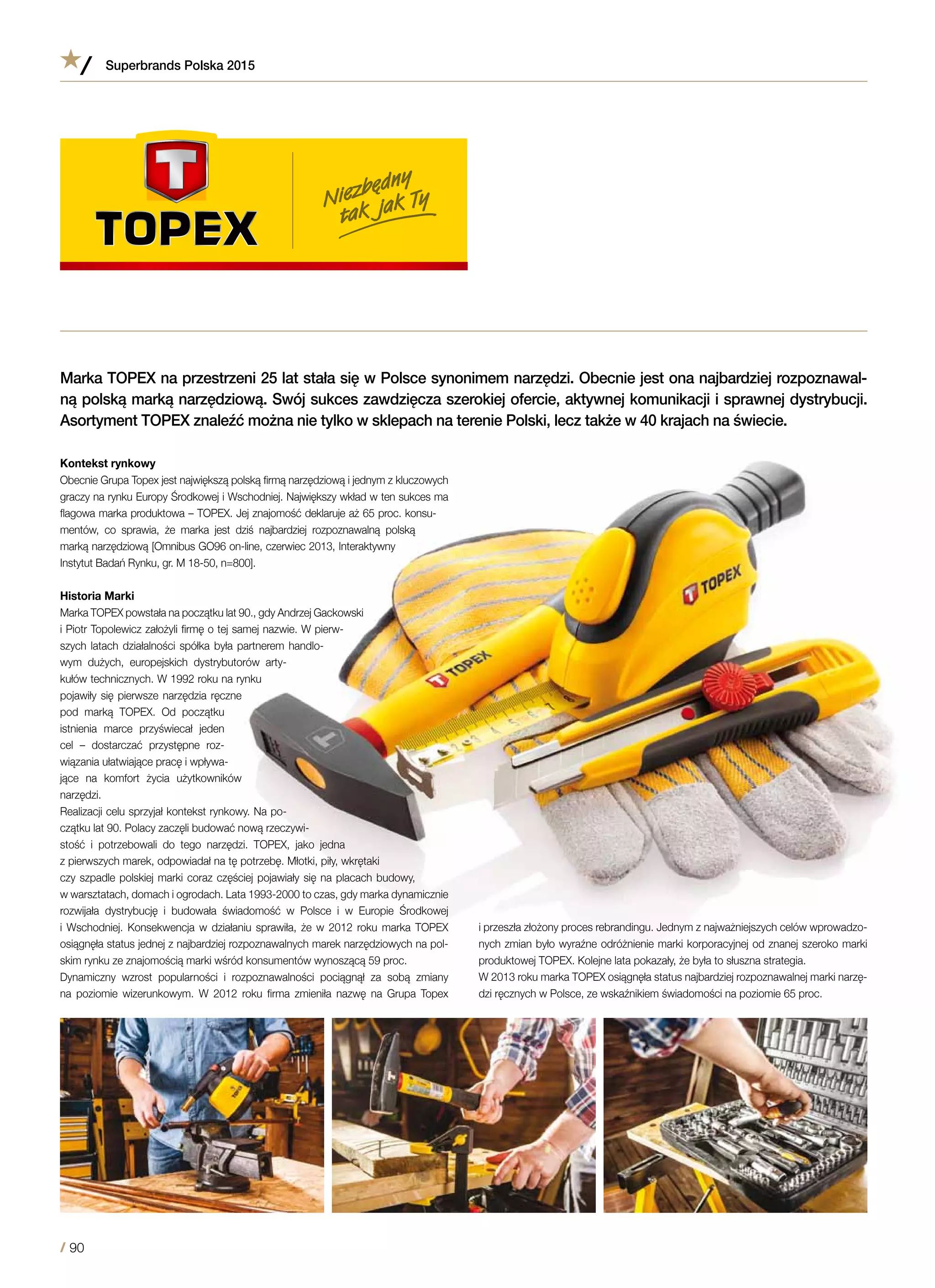Case study marki Topex z Albumu Superbrands Polska 2015 | PDF
