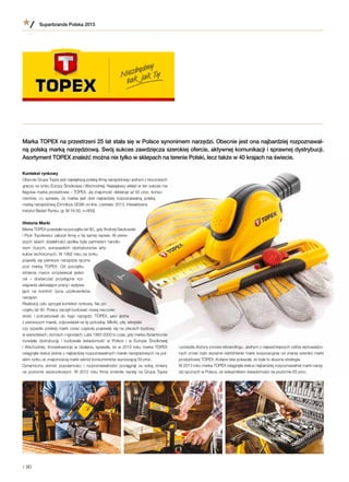 Case study marki Topex z Albumu Superbrands Polska 2015 | PDF