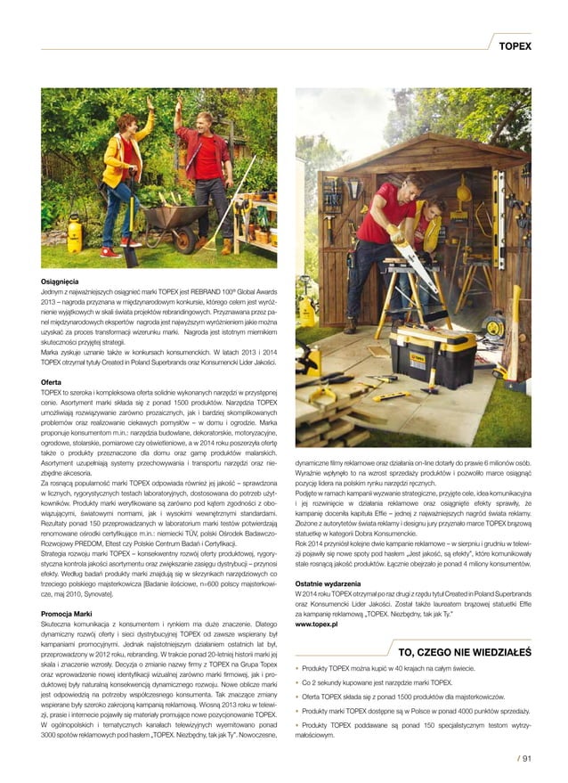 Case study marki Topex z Albumu Superbrands Polska 2015 | PDF