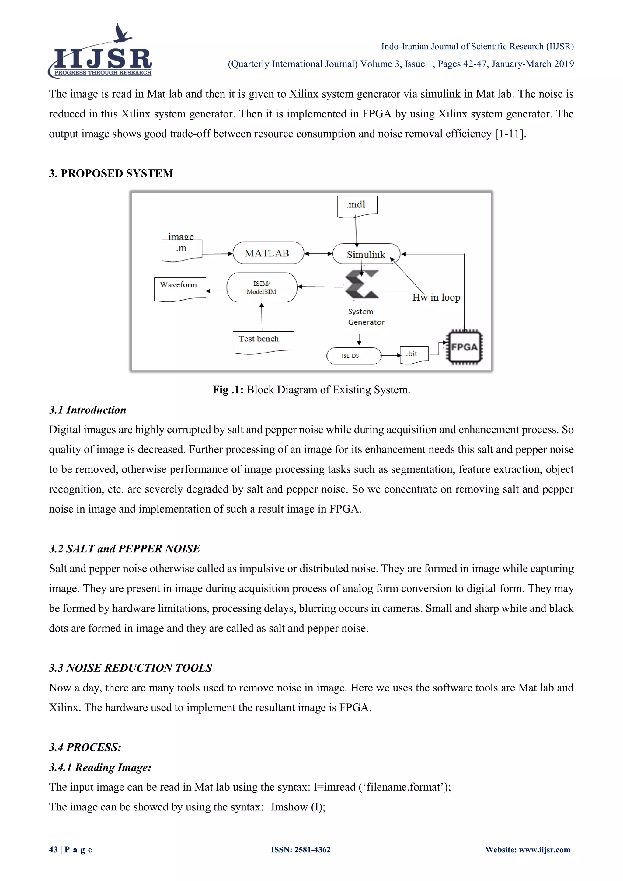 Design and Analysis for Removing Salt and Pepper Noise in Image ...