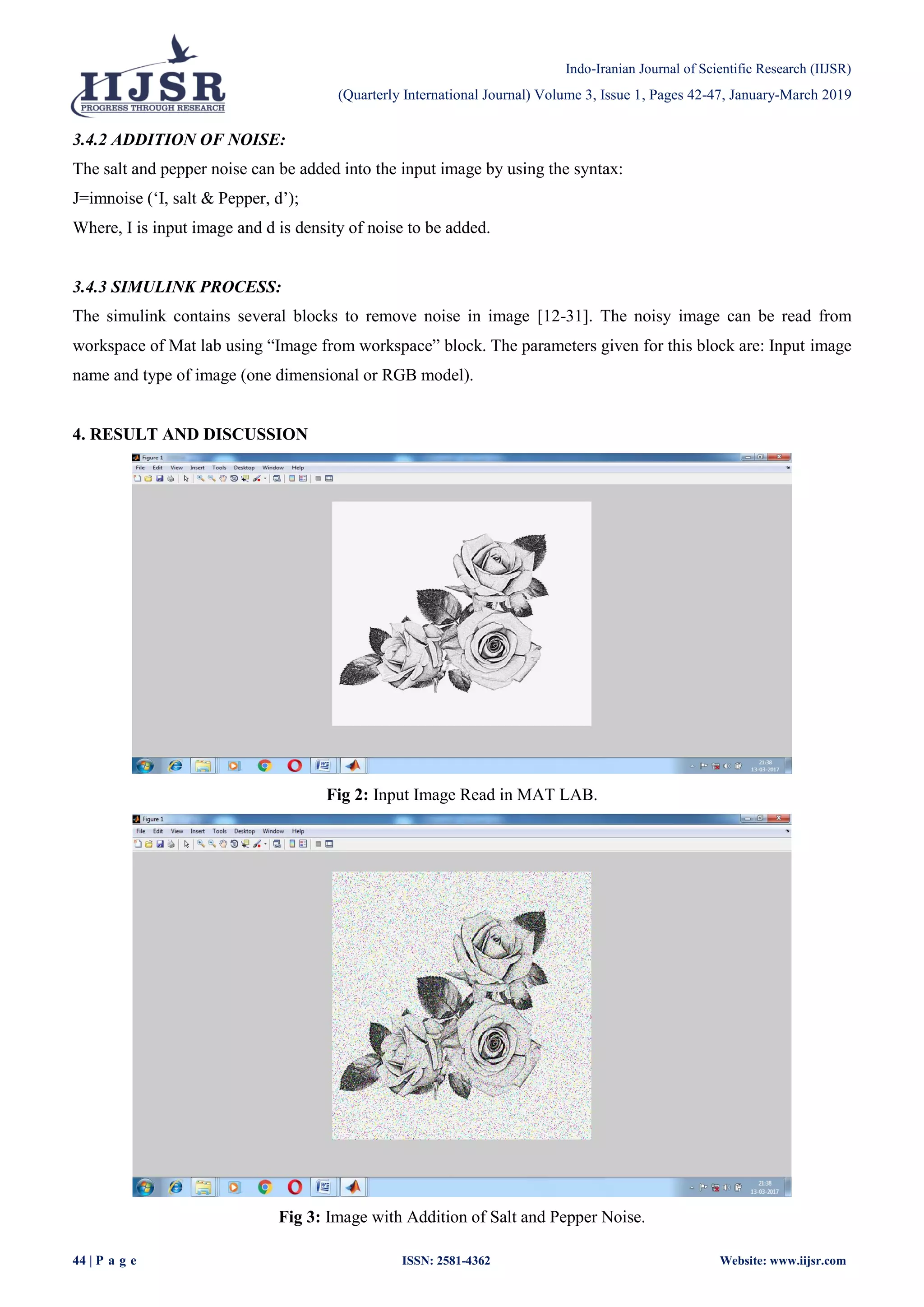 Design and Analysis for Removing Salt and Pepper Noise in Image ...