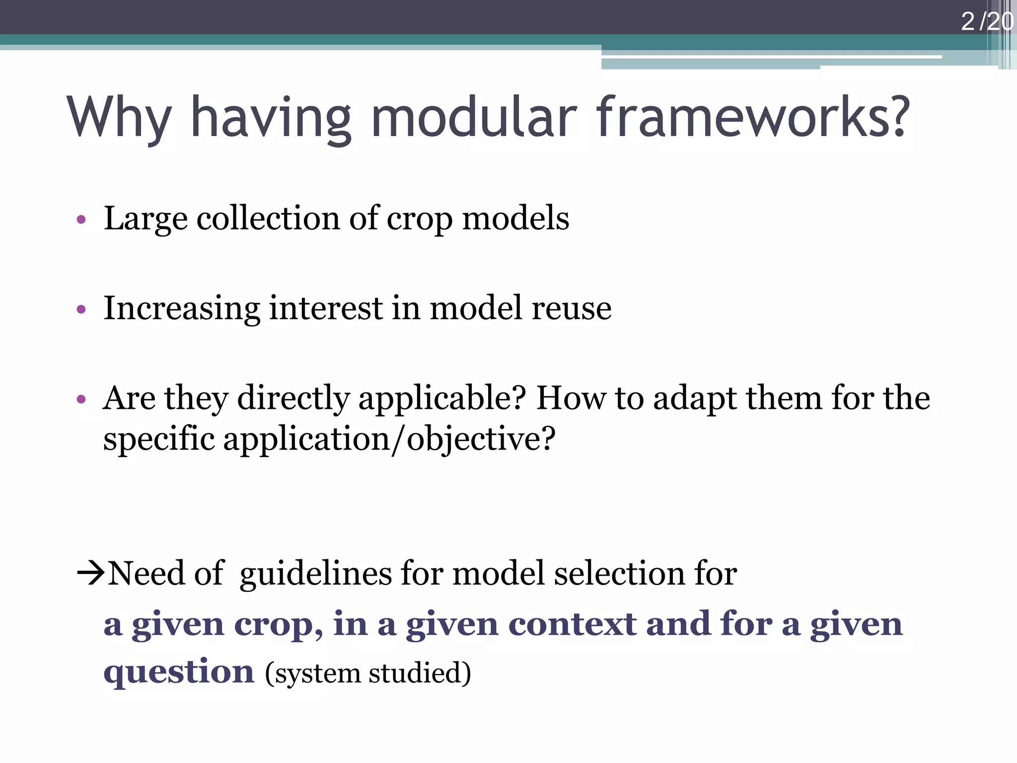 Designing Modular Frameworks For Crop Modelling Myriam Adam Ppt