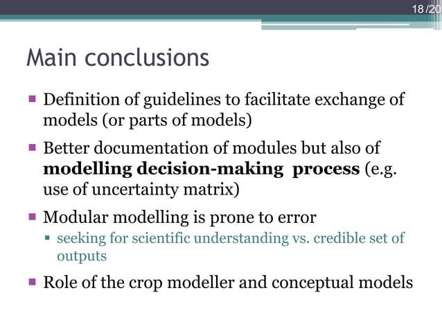 Designing Modular Frameworks For Crop Modelling Myriam Adam Ppt