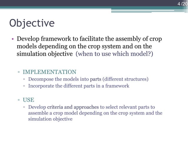 Designing Modular Frameworks For Crop Modelling Myriam Adam Ppt