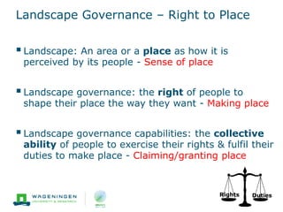 Landscape Governance – Right to Place | PPTX