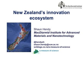 Shaun Hendy Innovation Ecosystem | PPTX