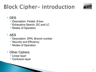 DES Block Cipher Hao Qi | PPT